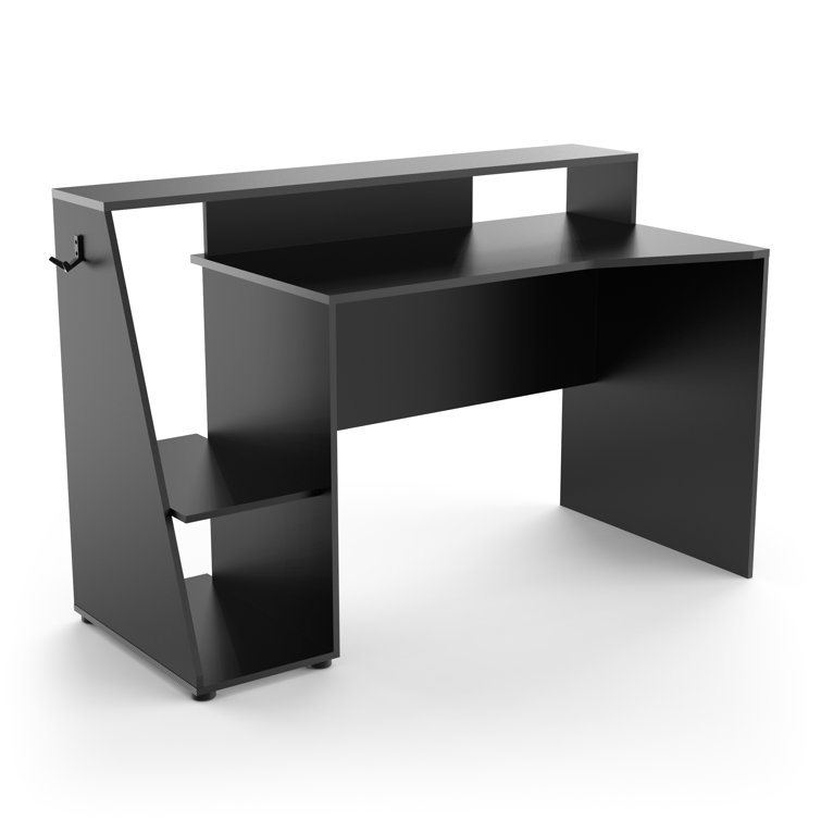 17 Stories Sameul 138Cm Matt Black Gaming Desk | Wayfair.co.uk